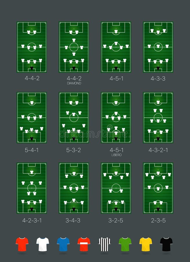 Soccer Formations Vector Set Stock Vector - Illustration of diamond ...