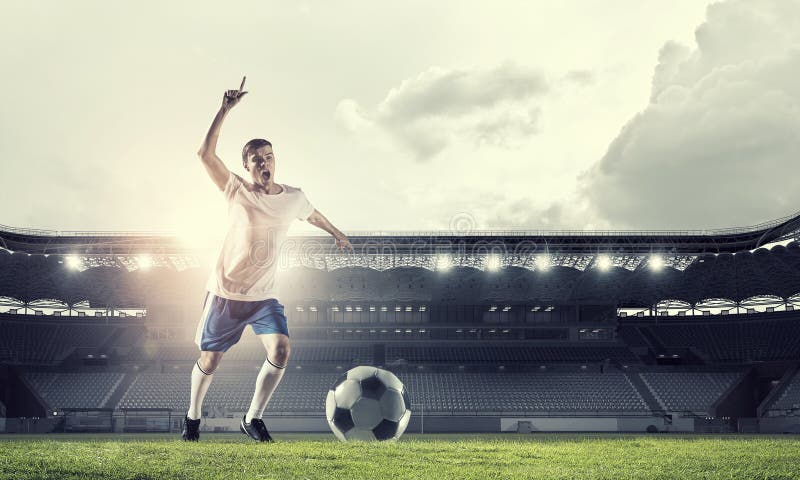 Soccer forward player stock image. Image of field, people - 72390363