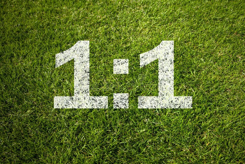 1:1 stock image. Image of football, meadow, painting - 40806275