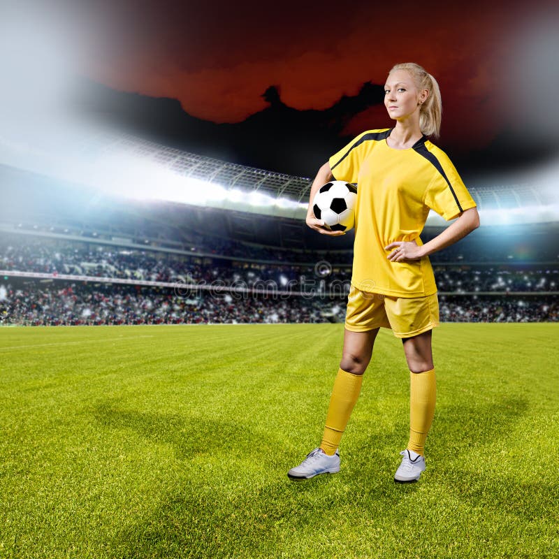 Blonde Soccer Girl stock image. Image of female, glamourous - 817015