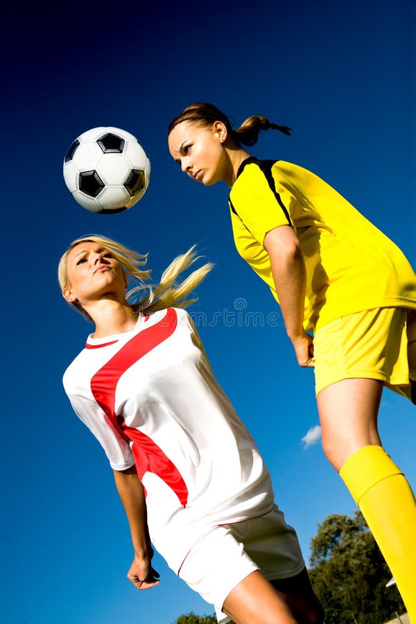 Soccer Girls Celebrate with a High Five Stock Photo - Image of action ...
