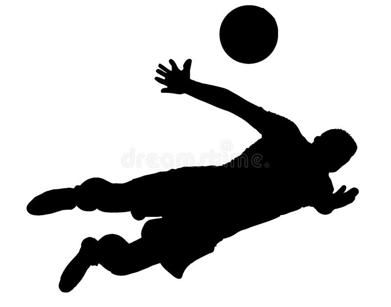 Soccer Goal Keeper Making Acrobatic Dive To Prevent Goal Stock Vector ...