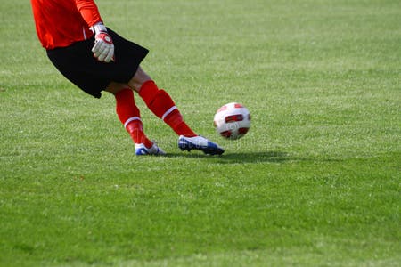 Soccer goal kick stock photo. Image of sport, shirt, competition - 19462850