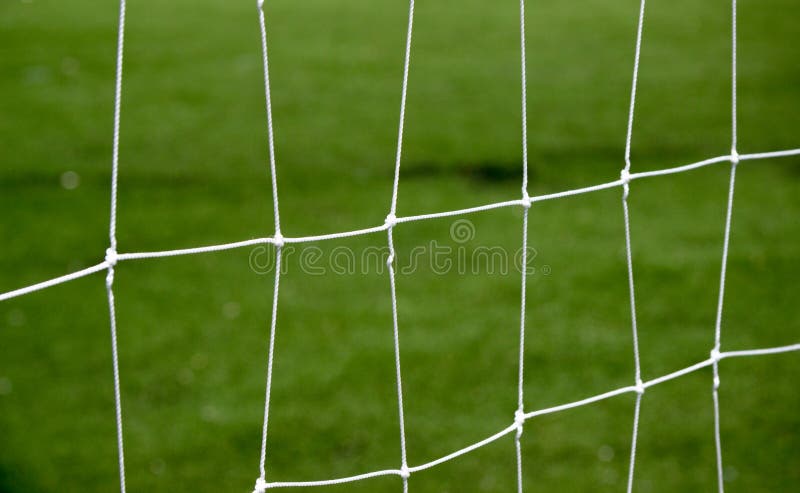 Soccer Goal Net with Green Grass Background Stock Photo - Image of post ...