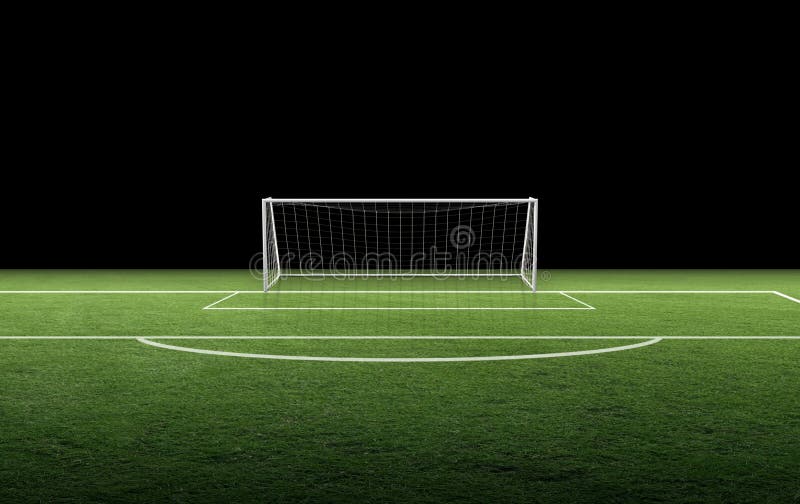 Soccer Goal Post and Soccer Net on Green Grass Stock Illustration ...