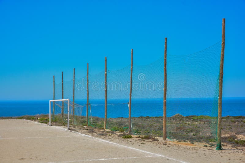 Soccer Goal with Sea Bottom or Atlantic Ocean Stock Photo - Image of ...