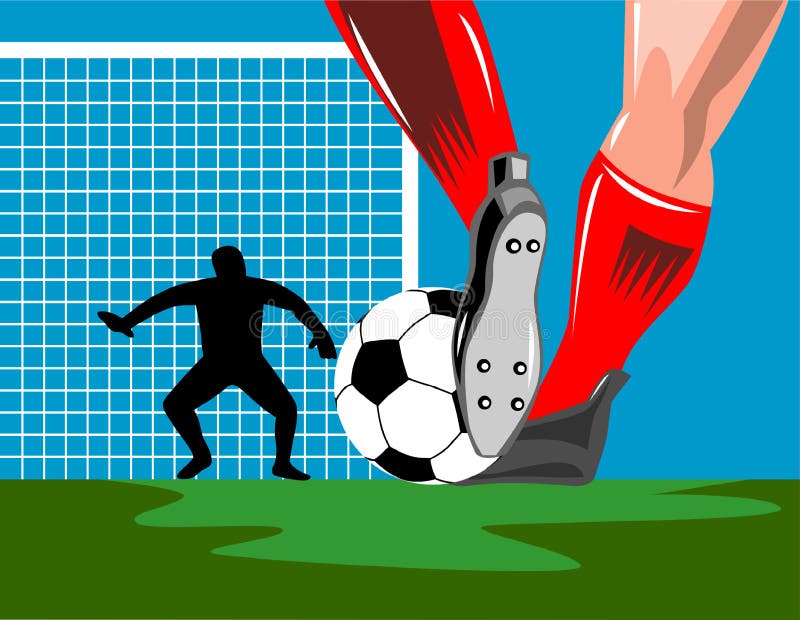 Soccer Goalie defending stock vector. Illustration of kicking - 5629126