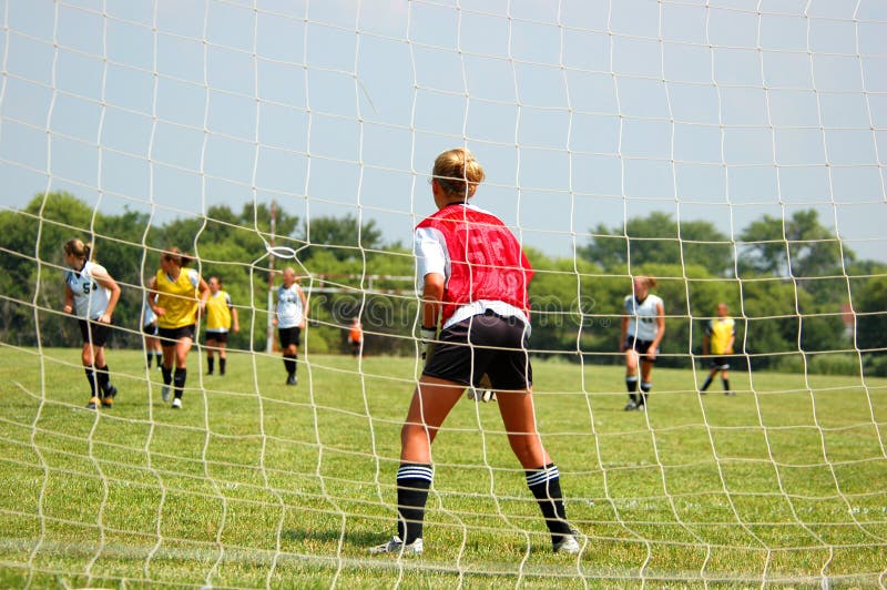 Soccer Goalie Ready for Attack Stock Photo - Image of score, girl: 2965646