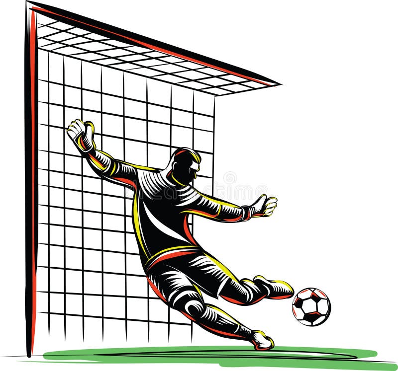 Soccer Goalkeeper Blocking Shot Stock Photo - Illustration of ball ...