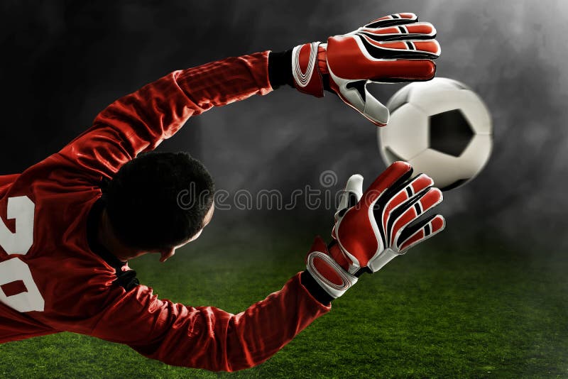Soccer Goalkeeper Catch the Ball Stock Photo - Image of championship ...