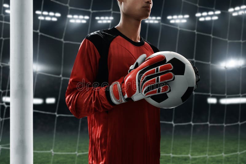Soccer Goalkeeper Catch the Ball Stock Photo - Image of activity, game ...