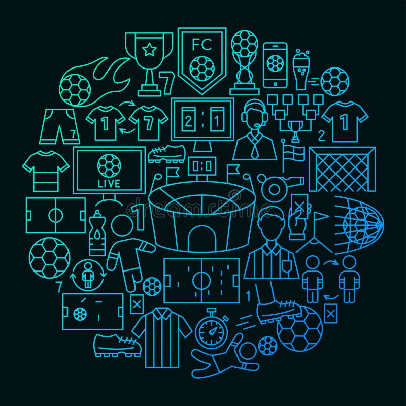 Soccer Icon Circle Concept stock vector. Illustration of play - 235748443