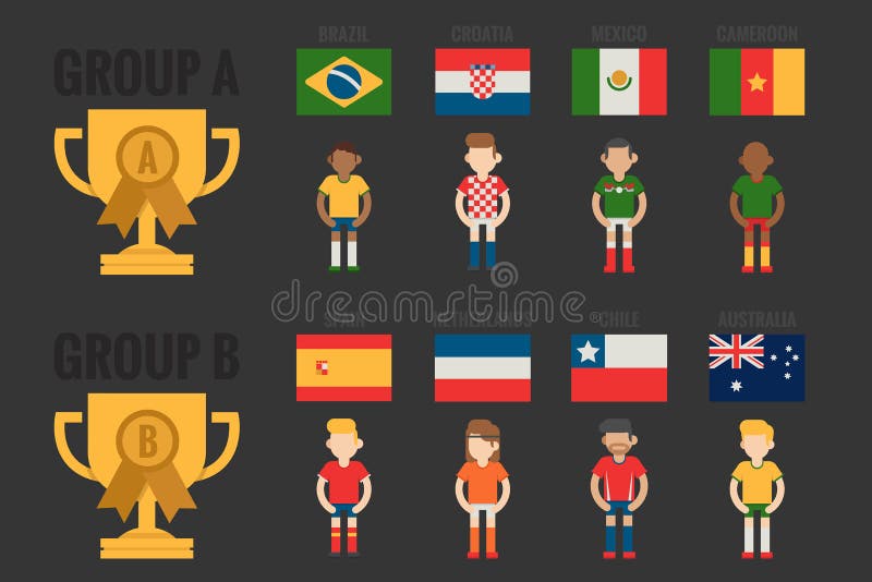 Soccer icon group a editorial photography. Illustration of character ...