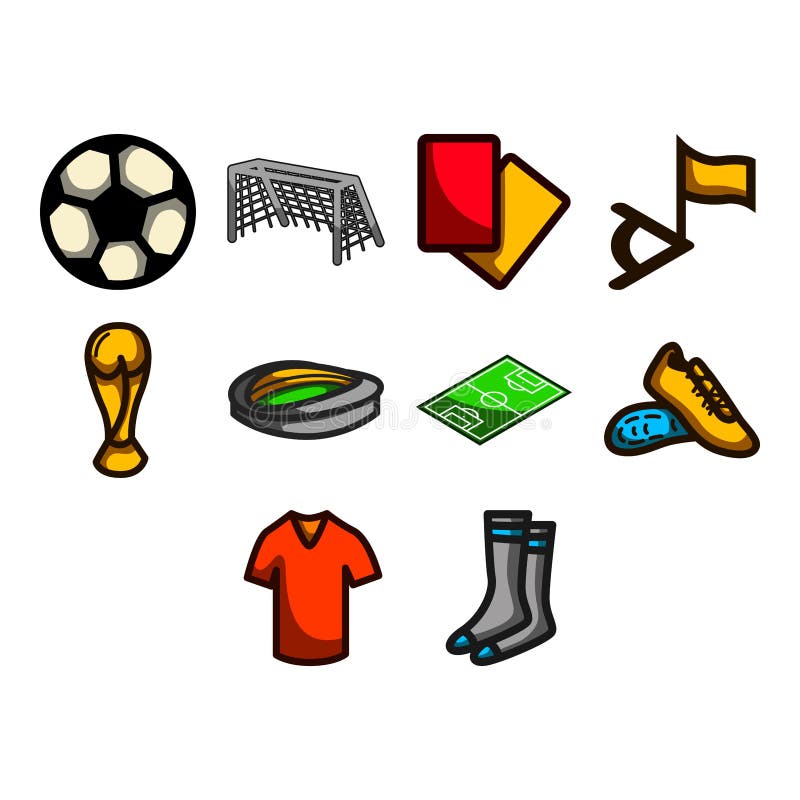 Soccer icon set stock vector. Illustration of flag, icon - 256717648