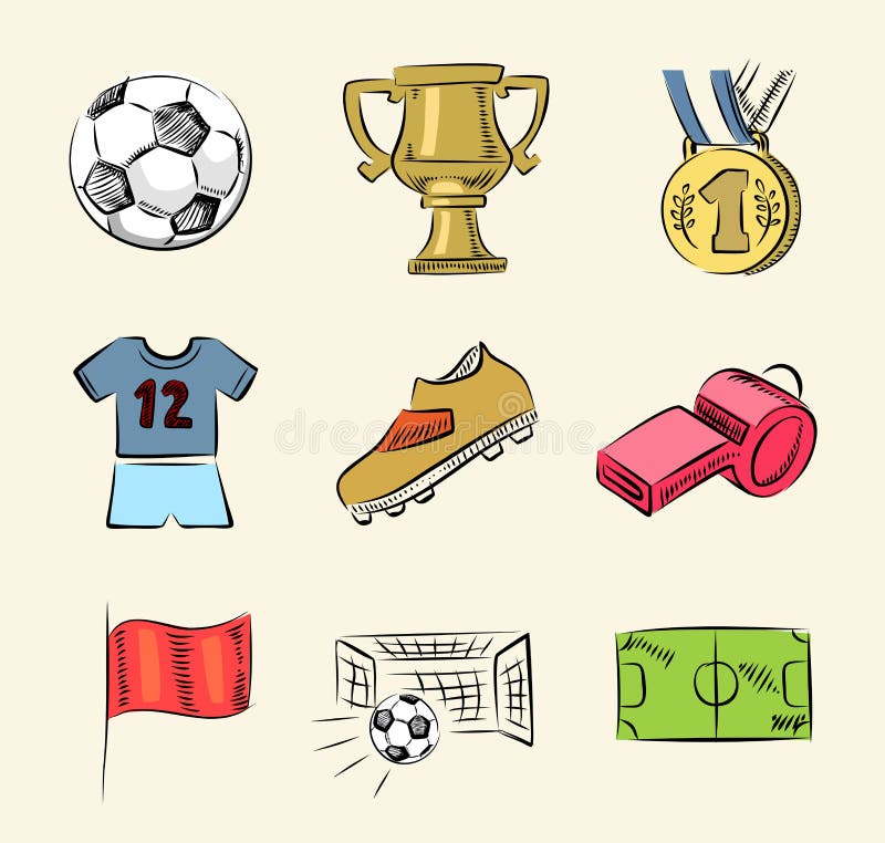 Soccer icon set stock vector. Illustration of sphere - 40703778