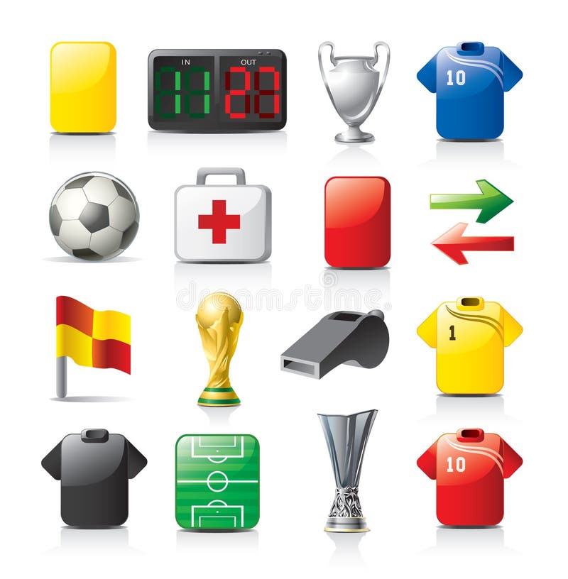 Soccer icons stock vector. Illustration of ball, sport - 9668692