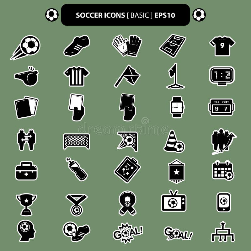 I Love Italian Football, Soccer Icons Set Stock Vector - Illustration ...