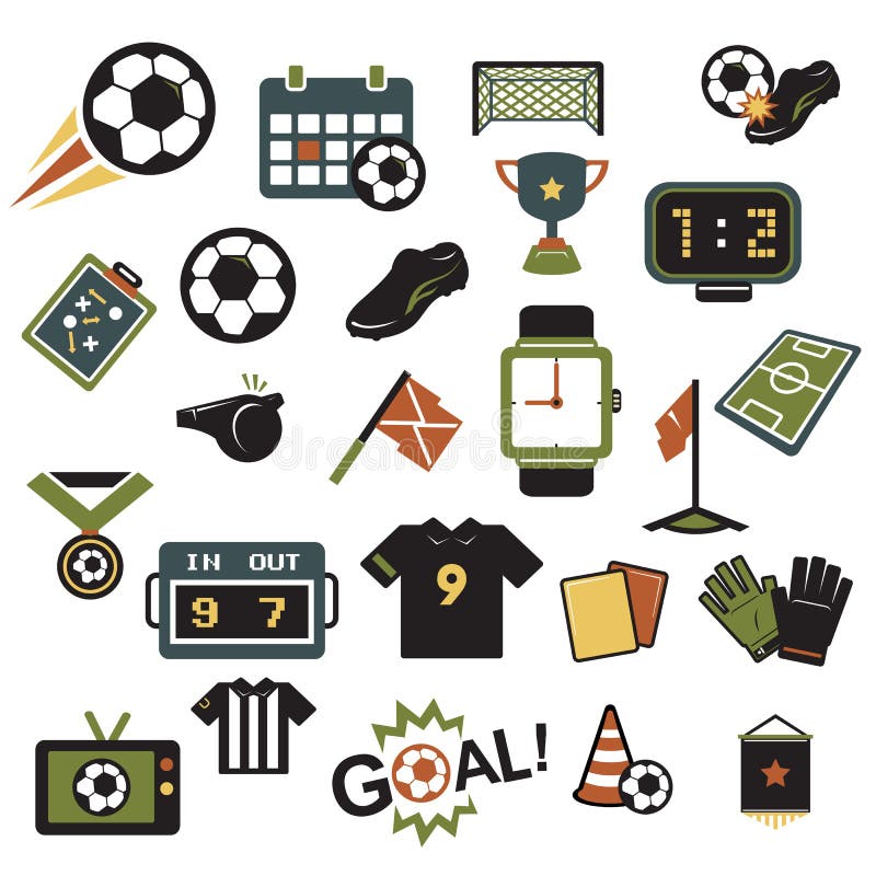 Retro soccer emblems stock vector. Illustration of crown - 51182910