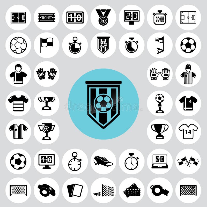 Soccer icons set. stock illustration. Illustration of sport - 44443076