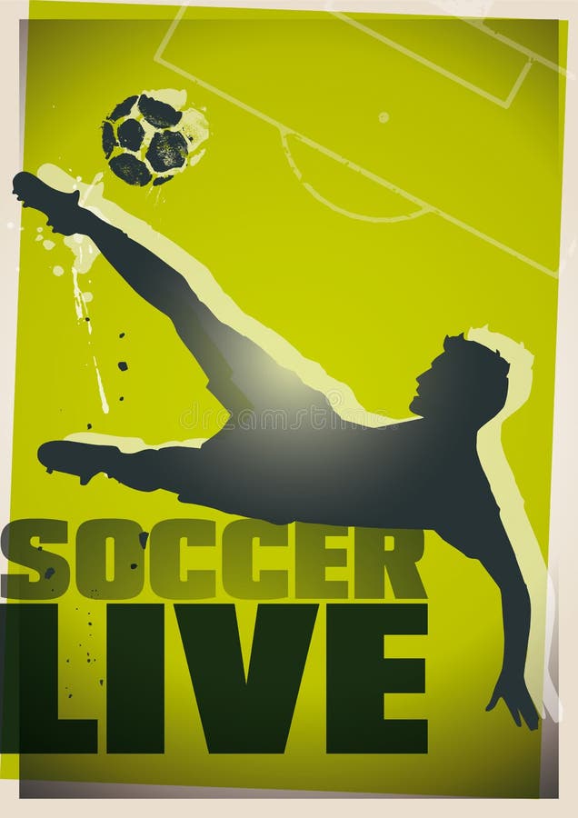 Soccer live poster stock illustration. Illustration of green - 21215305
