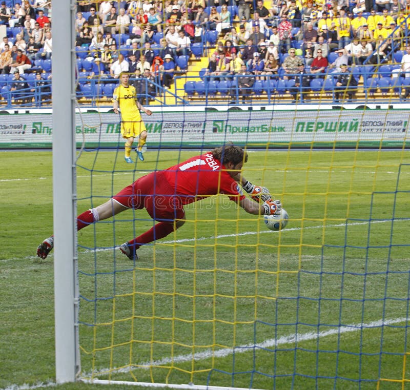 Young Boy Football or Soccer Goalkeeper Jump Parade Editorial ...