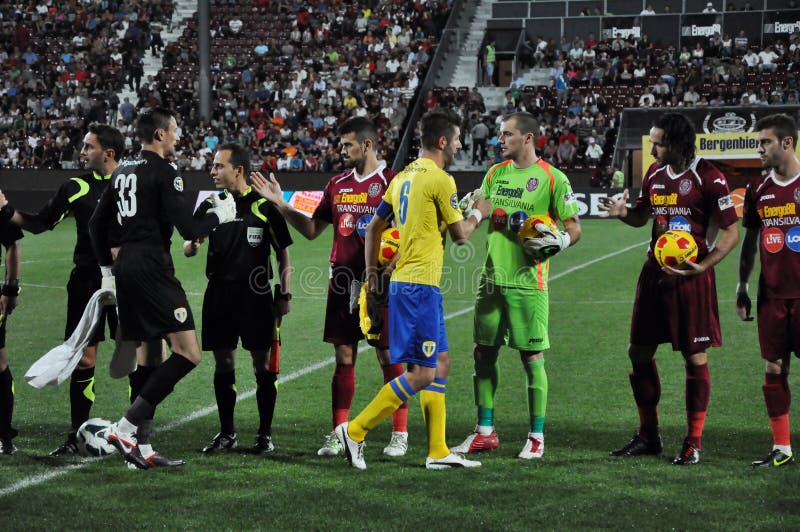 Beginning of a soccer game editorial stock image. Image of action ...