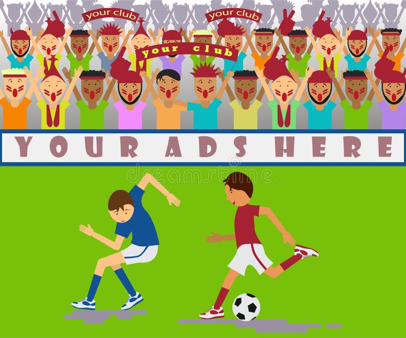 Soccer match stock vector. Illustration of people, addict - 69699932