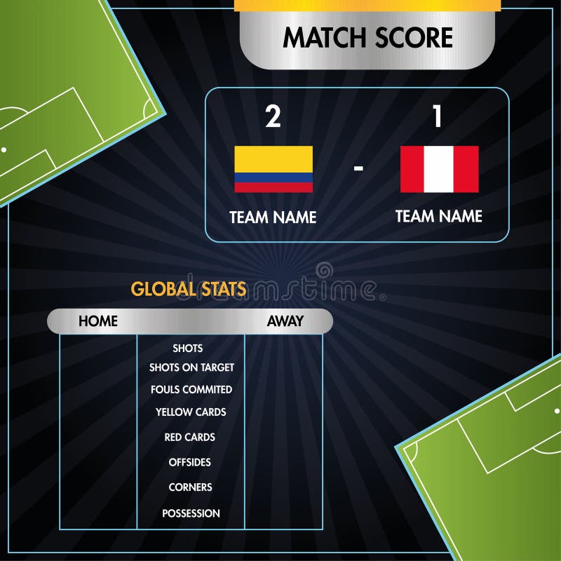 Soccer Match Stats Scoreboard. Vector Stock Vector - Illustration of ...