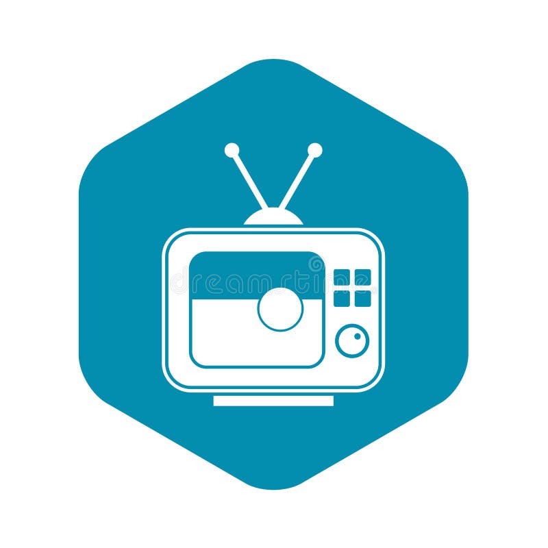 Soccer Match on TV Icon, Simple Style Stock Vector - Illustration of ...