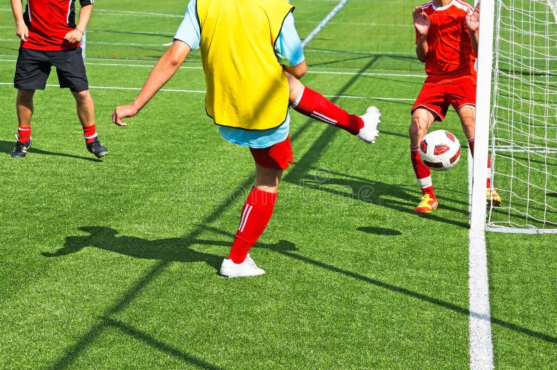 Kick Off on the Soccer Match Stock Photo - Image of blue, shoe: 58503602