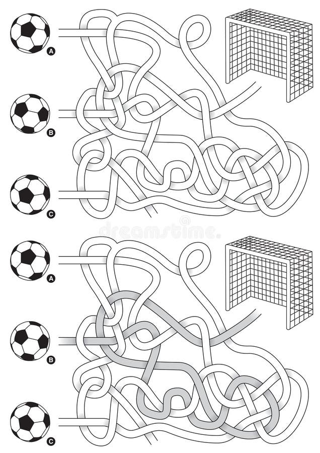 Soccer maze stock illustration. Illustration of cartoon - 299852481