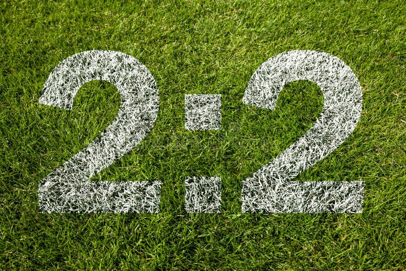 2:2 score stock photo. Image of written, field, sports - 115726996