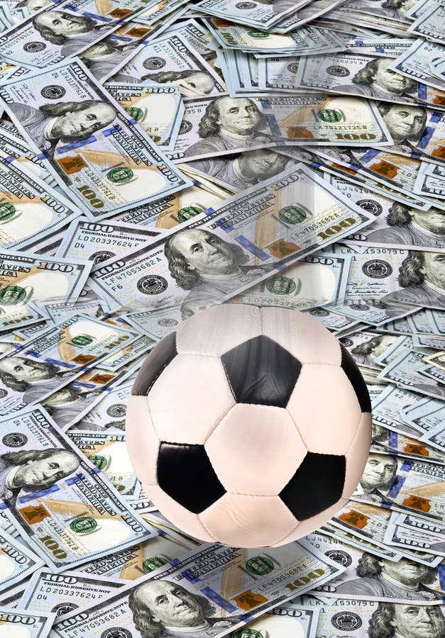 Soccer or Football Ball and Packs of Dollars. Stock Illustration ...