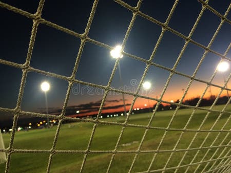 Soccer Net stock image. Image of post, night, soccer - 92838953