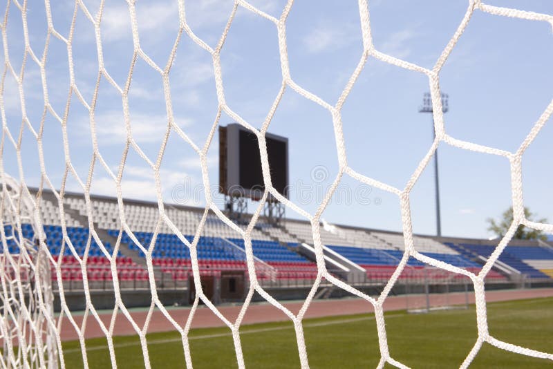 Soccer Net at Soccer Stadium Stock Image - Image of leather, goal: 78595719