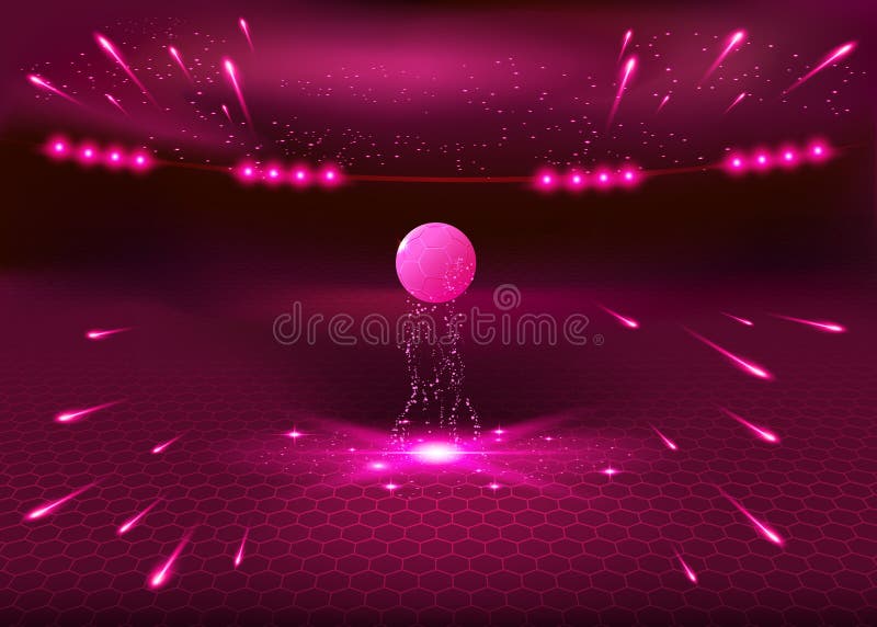 Soccer Night Stadium - Abstract Vector Background, Red Glow ...
