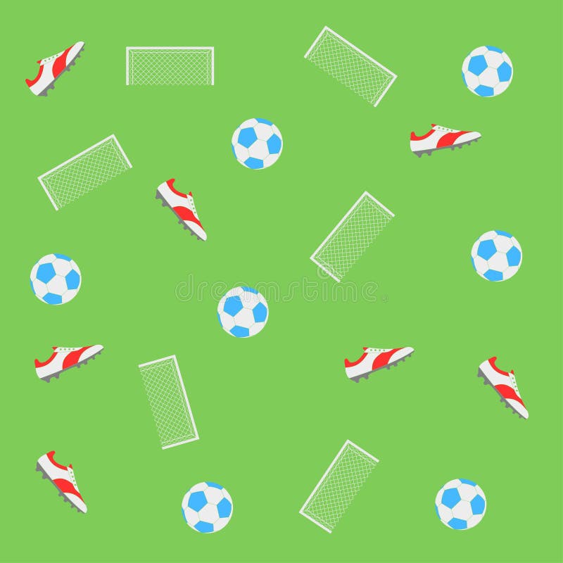 Soccer Pattern with Football Boots,balls and Goal Stock Vector ...