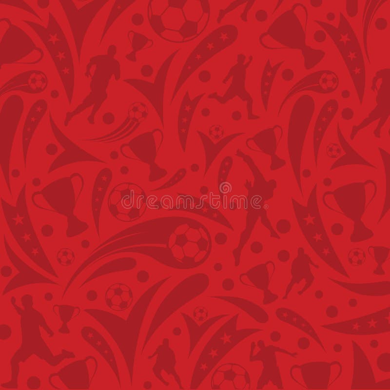 Soccer Pattern Red Background. Vector Illustration Stock Vector ...