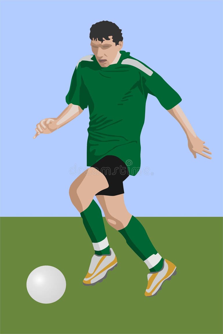 Soccer Player Power Kick Stock Illustrations – 3,136 Soccer Player ...