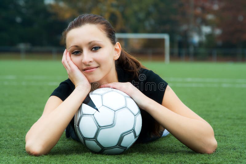 Soccer player stock image. Image of soccer, female, model - 3980155