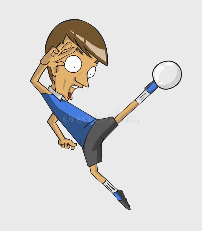 Soccer Player Action Kick the Ball Stock Illustration - Illustration of ...