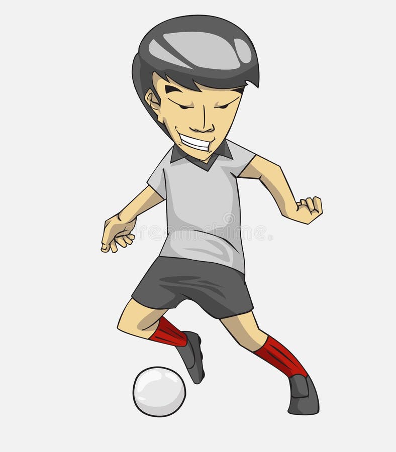 Soccer Player Action Kick the Ball Stock Vector - Illustration of ...