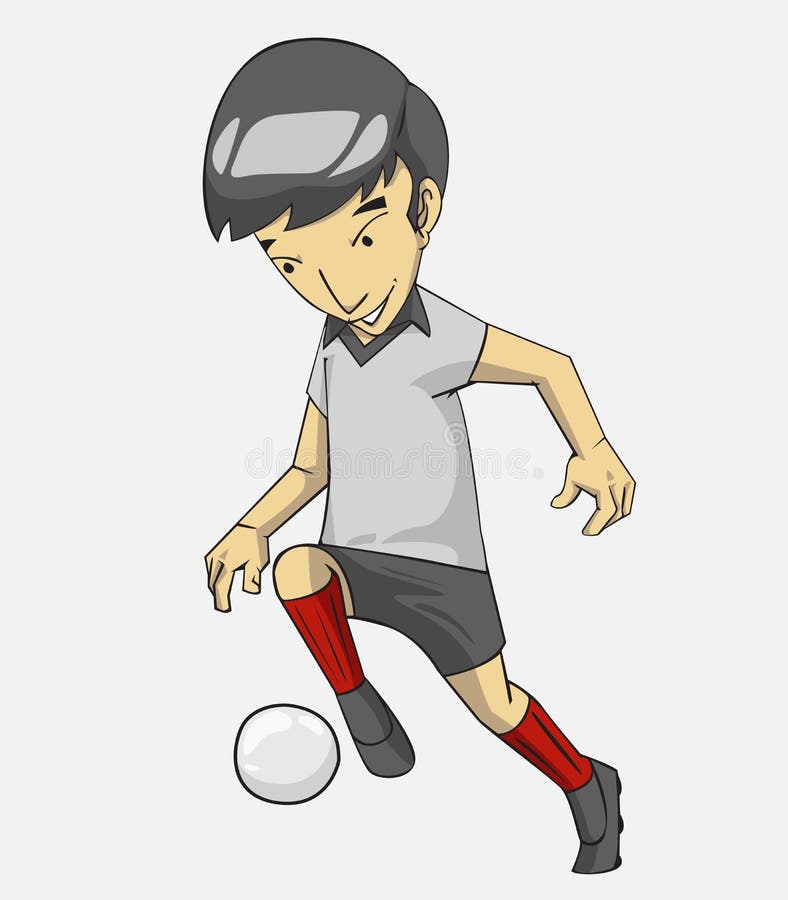 Soccer Player Action Kick the Ball Stock Vector - Illustration of ...