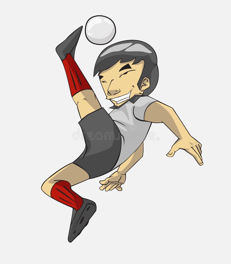 Soccer Player Action Kick the Ball Stock Vector - Illustration of ...