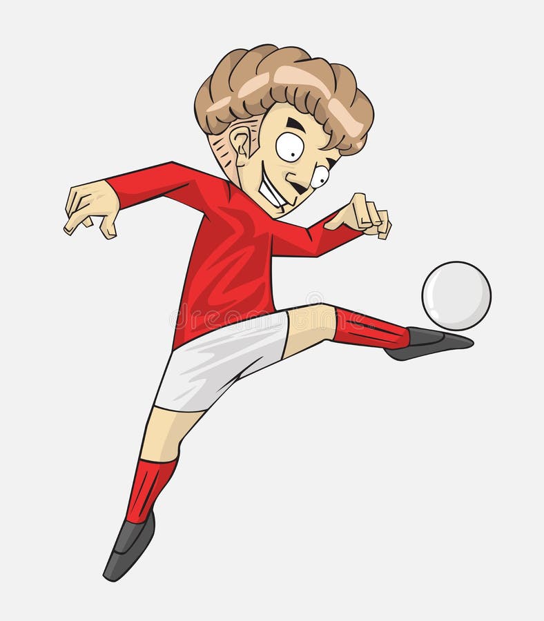 Soccer Player Action Kick the Ball Stock Vector - Illustration of ...