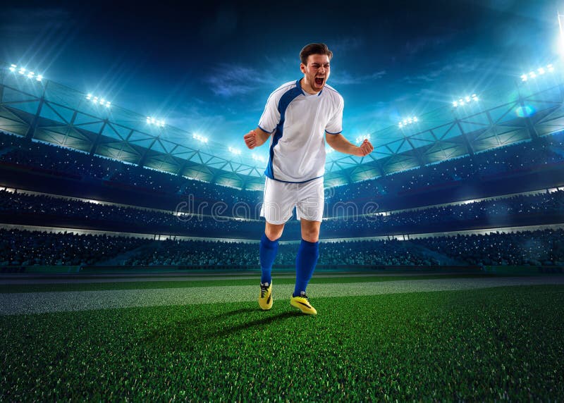 Soccer player in action stock photo. Image of grass, goal - 51029594