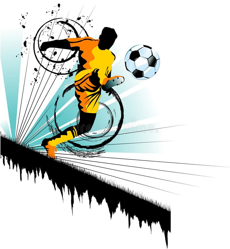 Football Player Make Injury To an Opponent Stock Vector - Illustration ...