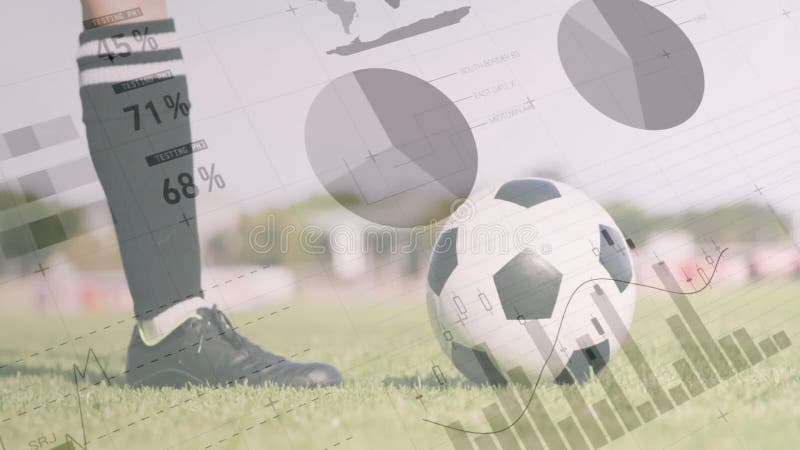 Soccer Player with Ball on Field, Data Analytics and Statistics ...