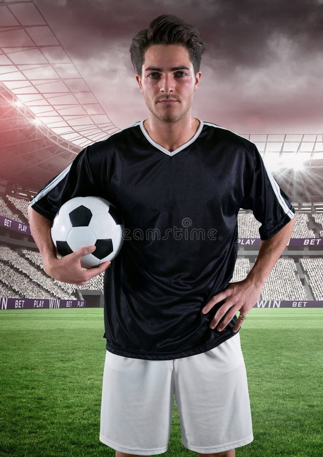 Soccer Player with the Ball on His Arm in the Field Editorial Stock ...