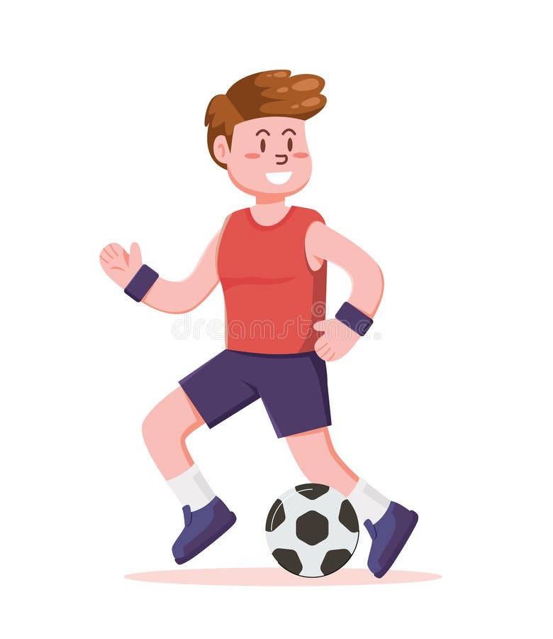 Soccer Player with the Ball. Playing Football Vector Illustration Stock ...